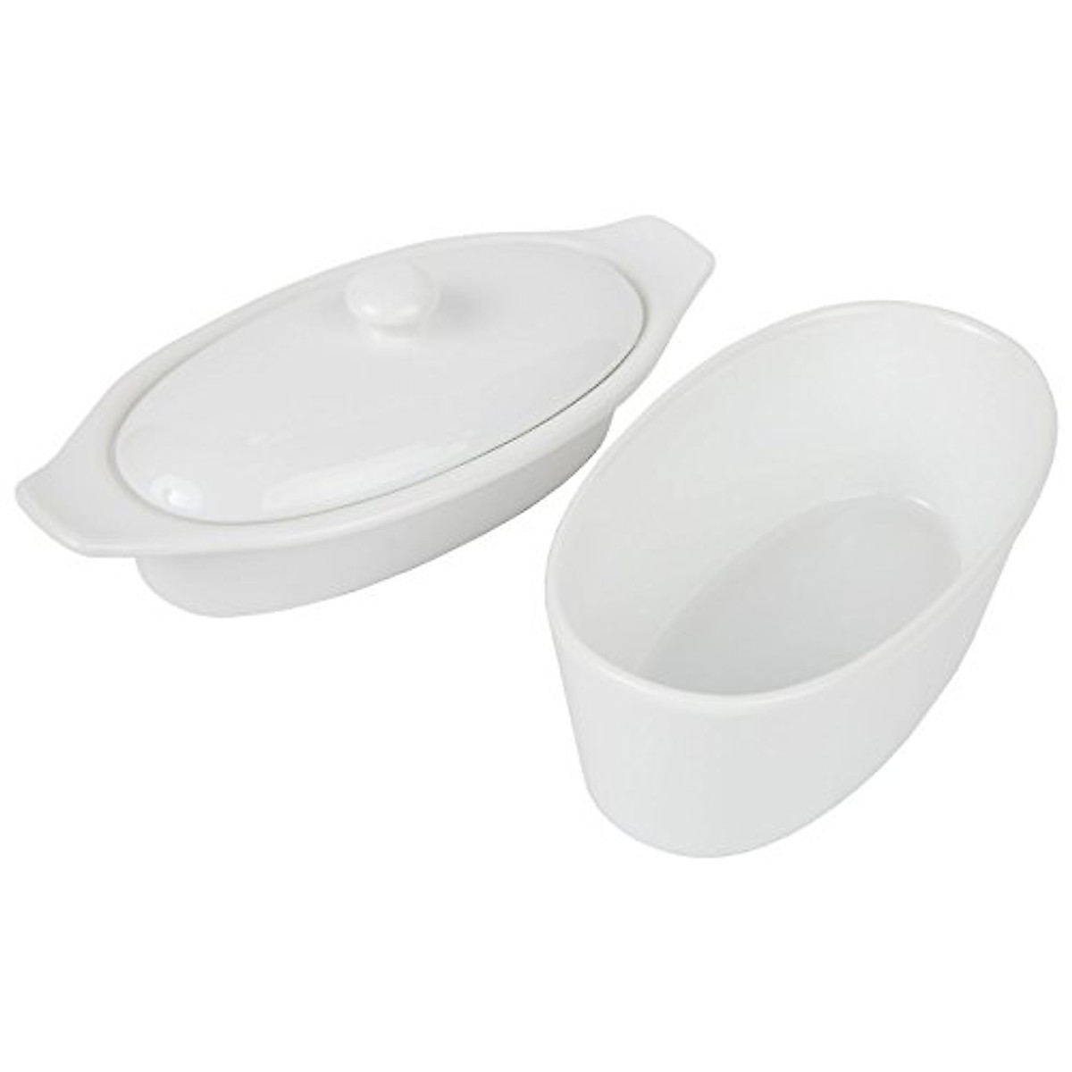 Old Home Kitchen Butter Keeper, Porcelain Butter Boat, White (Standard version)