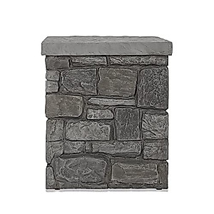 Bowery Hill Contemporary Steel Propane Tank Cover in Gray