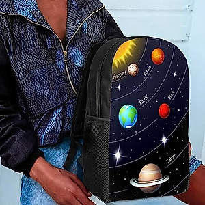 Mumeson Space Planet Backpack Daily Casual Backpacks Satchel for Travel School Large 17 Inches Rucksack Daypack for Girls Boys Backpack with Lunch Bag Messenger Tote Bag Pencil Bag 3 Pack