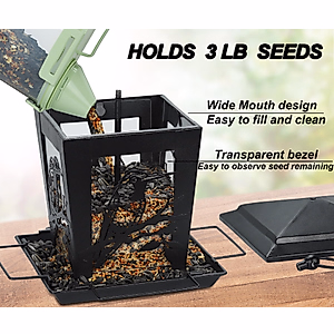 Birdream Bird Feeders for Outside Hanging Metal Bird Feeder with Unique Hummingbird Pattern Square Shape Birdfeeders Attracting Wild Birds for Outdoors Garden Yard