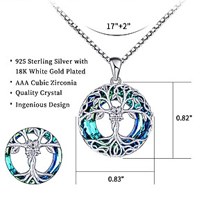HOTIE Tree of Life Necklace Gift for Sister: 925 Sterling Silver Tree of Life Pendant Jewelry - Friendship Necklace Sister Gifts from Sister on Birthday Christmas Anniversary