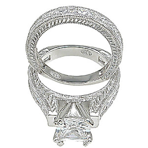 His and Hers TRIO Wedding Ring Set 3 PCS Couples Rings Bride Groom Band Him Her 13/9