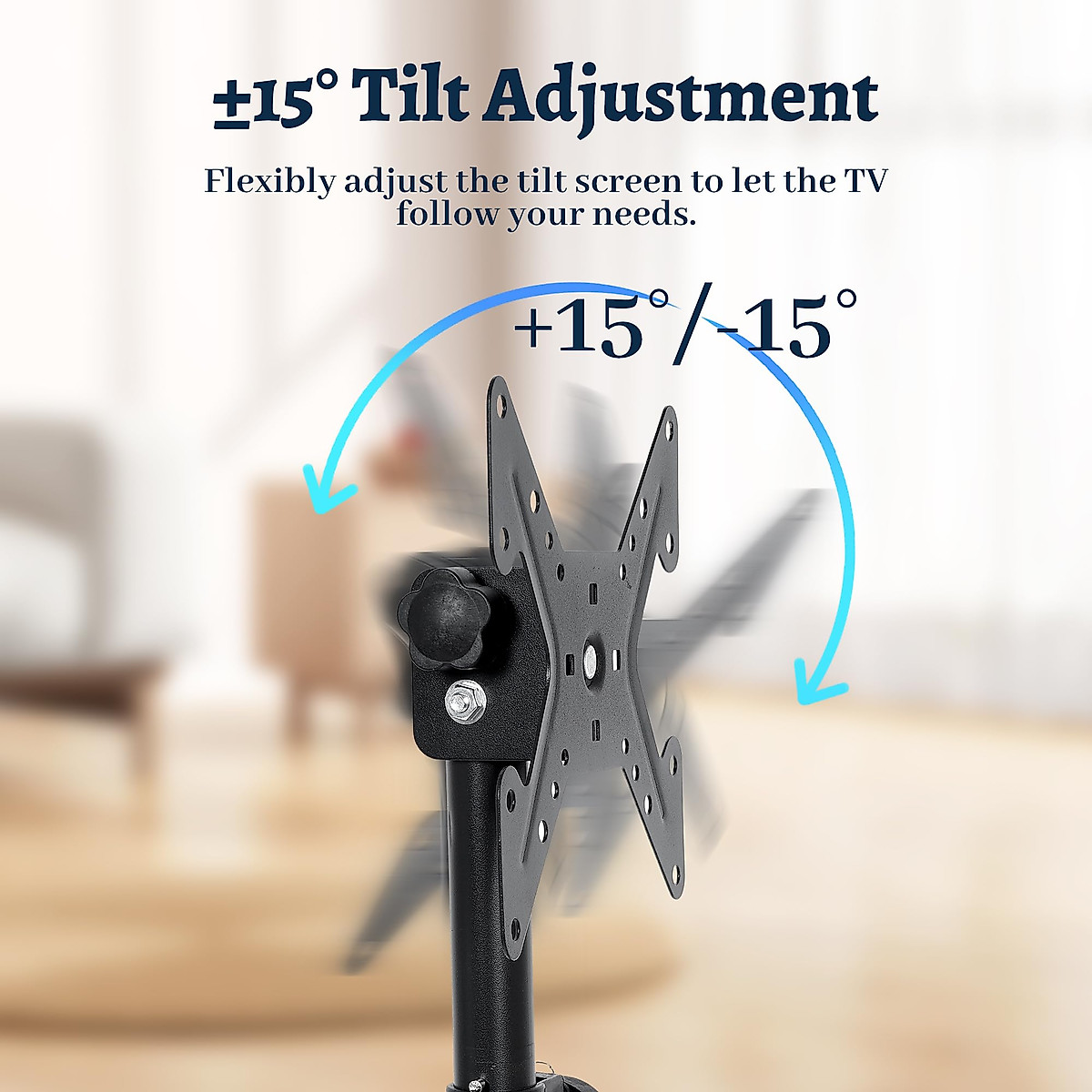 lesolar TV Floor Stand for 12 to 43 inch TVs Tilting Free Standing TV Mount VESA Stand with Height Adjustable and 360 Degree Swivel Floor TV Stand for Bedroom Living Room Corner