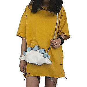 LA CHA Womens Purses Crossbody Dinosaur Clutch Handbags for Girls (White)