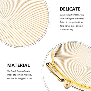 CALLARON Plastic Tray Plastic Tray Decorative Round Serving Tray with Handles Modern Decorative Tray Serving Platter Fruit Dessert Plate Cake Dish Perfume Tray for Vanity Coffee Table