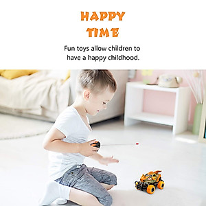SLHFPX RC Toys for 4-5 Year Old Boys Dinosaur Remote Control Cars, Mini Dino Cars for Kids Toys Age 3-6 RC Race Trucks, 2021 Monster Truck for Toddlers Birthday Gifts (Orange)