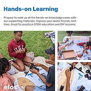 ELOS Skateboard DIY Kit - The Mini Longboard Cruiser Skateboard in A DIY All-in-one Kit. Promotes Outdoor Stem Interest in Science, Engineering. Gifts for Boys/Girls. Building Toys for Boys Age 8-12.