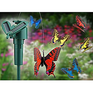 3 PCS Fluttering Solar Butterfly - Solar Garden Decor Flying Butterflies, Butterfly Ornaments - Solar Yard Decor, Solar Powered Garden Ornaments Decorative Butterflies for Gardens and Walkways