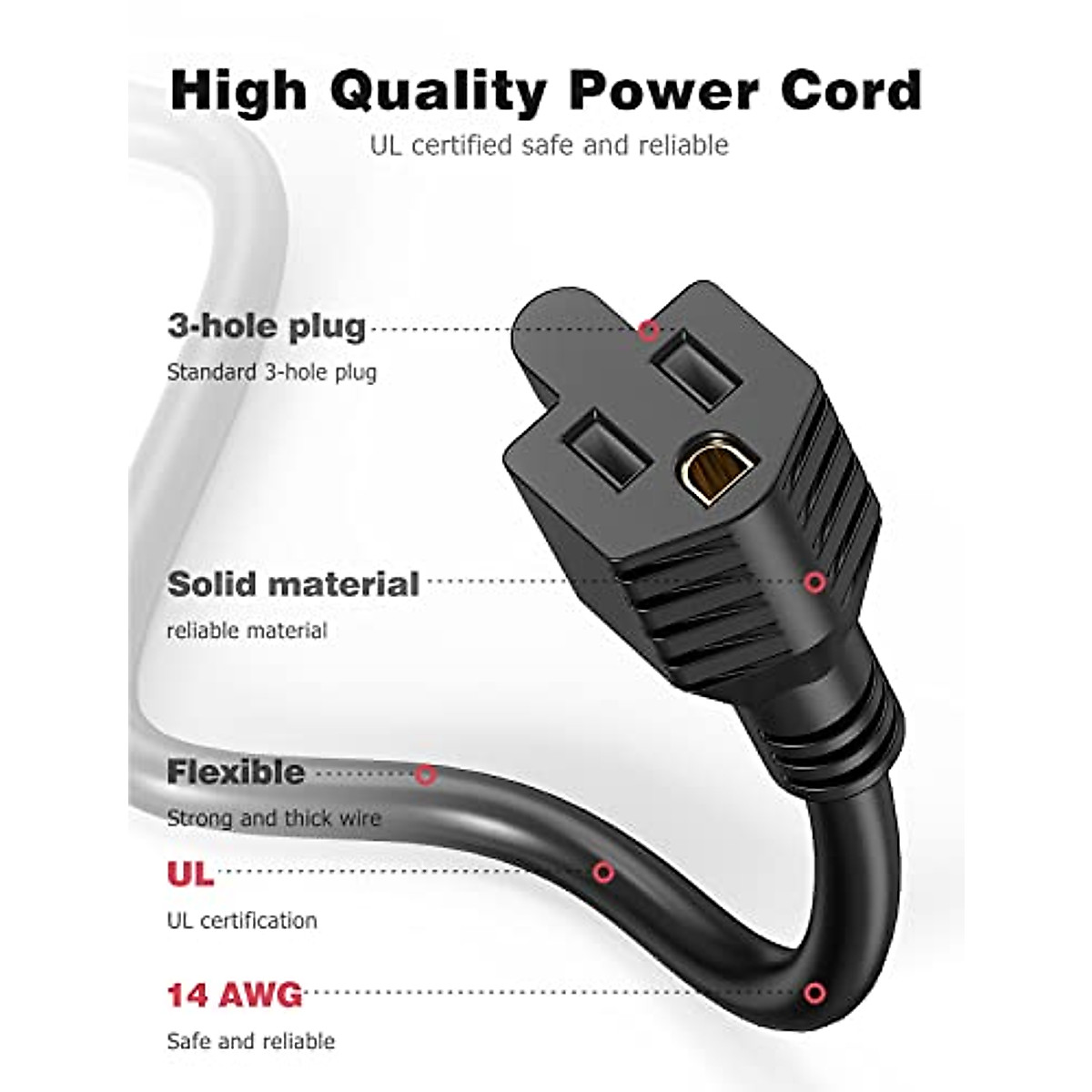 HVAC Adaptor Cord, Replacement Hvac Heavy Adaptor Cord Power Extension Tool for Residential HVAC Technicians, HVAC Training and Job, Apply to Vacuum Pumps,Breaker Finder(69411, RT250, ET300 and ET310)