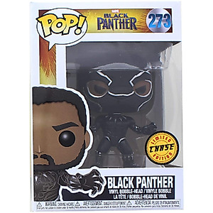POP Marvel: Black Panther - Masked Black Panther Edition Chase Funko Pop! Vinyl Figure (Bundled with Compatible Pop Box Protector Case), Multicolored, 3.75 inches