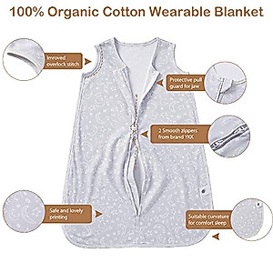 MioRico 1.0 Tog Sleep Sack for Babies 0-6 Months | Lightweight and Soft Wearable Blanket for Babies 3-6 Months | Organic Infant Sleeping Bag with 2-Way Zip