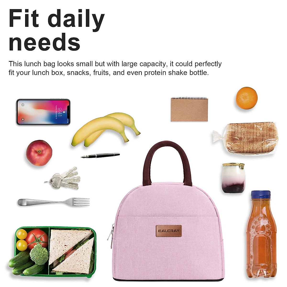 BALORAY Lunch Bag for Women Men Insulated Lunch Box, Large Insulated Leak-proof Water-Resistant Thermal Bento Bag