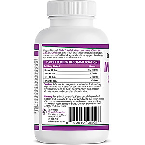 Milk Thistle for Dogs with High Potency Liver Health Supplement for Pets (120 tabs)