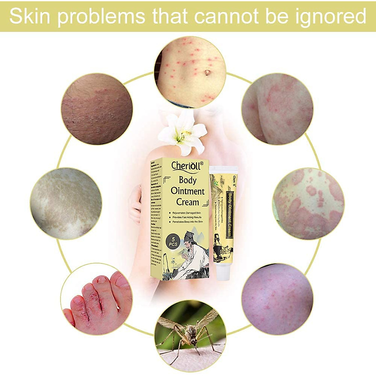 Face Cream, Moisturising Cream, Body and Face Moisturizer for Dry Skin,5pcs