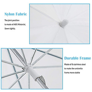 Photography Umbrella Lighting 4 Pack Kit, 33"/84cm Soft White Translucent and Reflective Umbrella for Photo and Video Studio Shooting