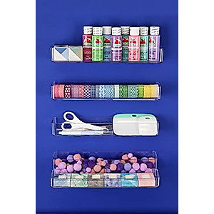 ArtBin 6959AG 2-in-1 Wall and Desktop Organizer, Stadium Wall-Mountable Desktop Organizer, Clear, 1 Organizer