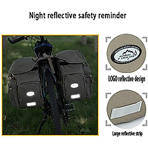 FANWU 50L Bike Panniers Bicycle Commuting Bag Waterproof Saddle Bags with Rain Cover for Bicycle Rear Rack Carrier, Support for Width Less Than 7 inches Bike Rack