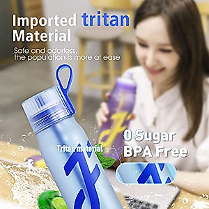 sipperment Water Bottle with Straw, 650ml Air Water Bottle Air Starter Set Drinking Bottles with 5 Flavour Pods 0 Sugar, BPA Free, Leak-proof