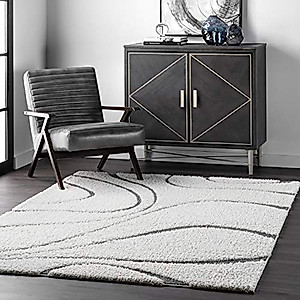 nuLOOM Carolyn Cozy Soft & Plush Shag Area Rug, 4' x 6', Beige