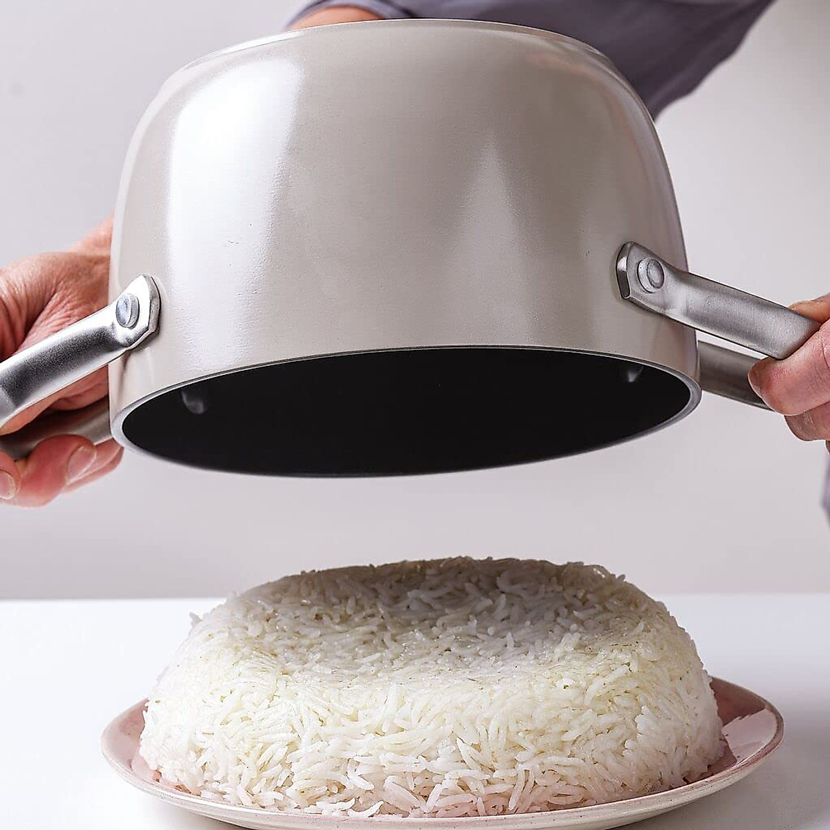 GreenPan Healthy Ceramic Nonstick, 2QT Rice Grains and Soup Maker, Caldero Pot with Lid, PFAS-Free, Induction, Dishwasher Safe, Oven Safe, Taupe