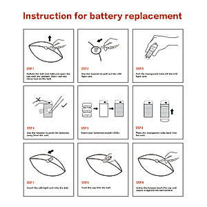 OMOTIYA LED Glow in The Dark Football, Light Up Football, Official Size 6 Football for Kids, Juniors with Pre-Installed Batteries, Pump, Orange