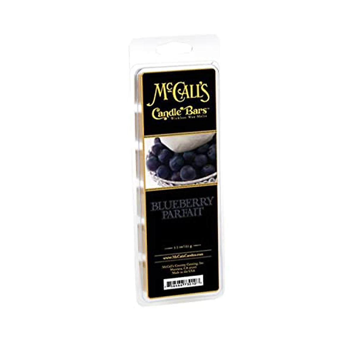 McCalls Candles Bars | Blueberry Parfait | Highly Scented & Long Lasting | Premium Wax & Fragrance | Made in The USA | 5.5 oz