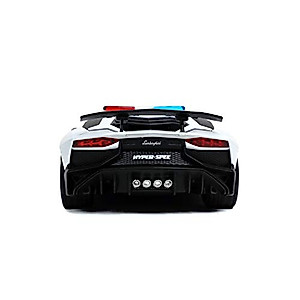 Jada Toys Hyperspec 1:24 Lamborghini Aventador SV State Police Die-cast Car, Toys for Kids and Adults