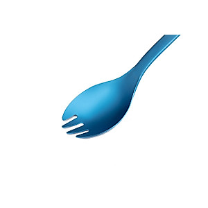 SNOW PEAK Unisex's Spork, SCT-004BL, Japanese Titanium, Ultralight, Compact for Camping, Backpacking, Daily Use, Made in Japan, Lifetime Product Guarantee, Blue, 8 x 2 x 1 Inches