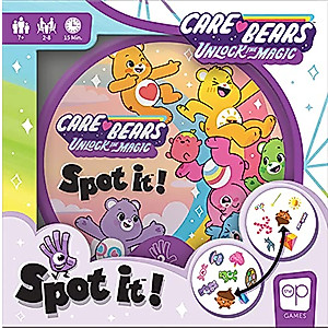 USAOPOLY Spot It! Care Bears | Fun Card Game for Kids and Adults | Featuring Funshine, Grumpy, Wish, Share, Good Luck, Cheer, and Tenderheart Bear | Licensed Care Bears Game