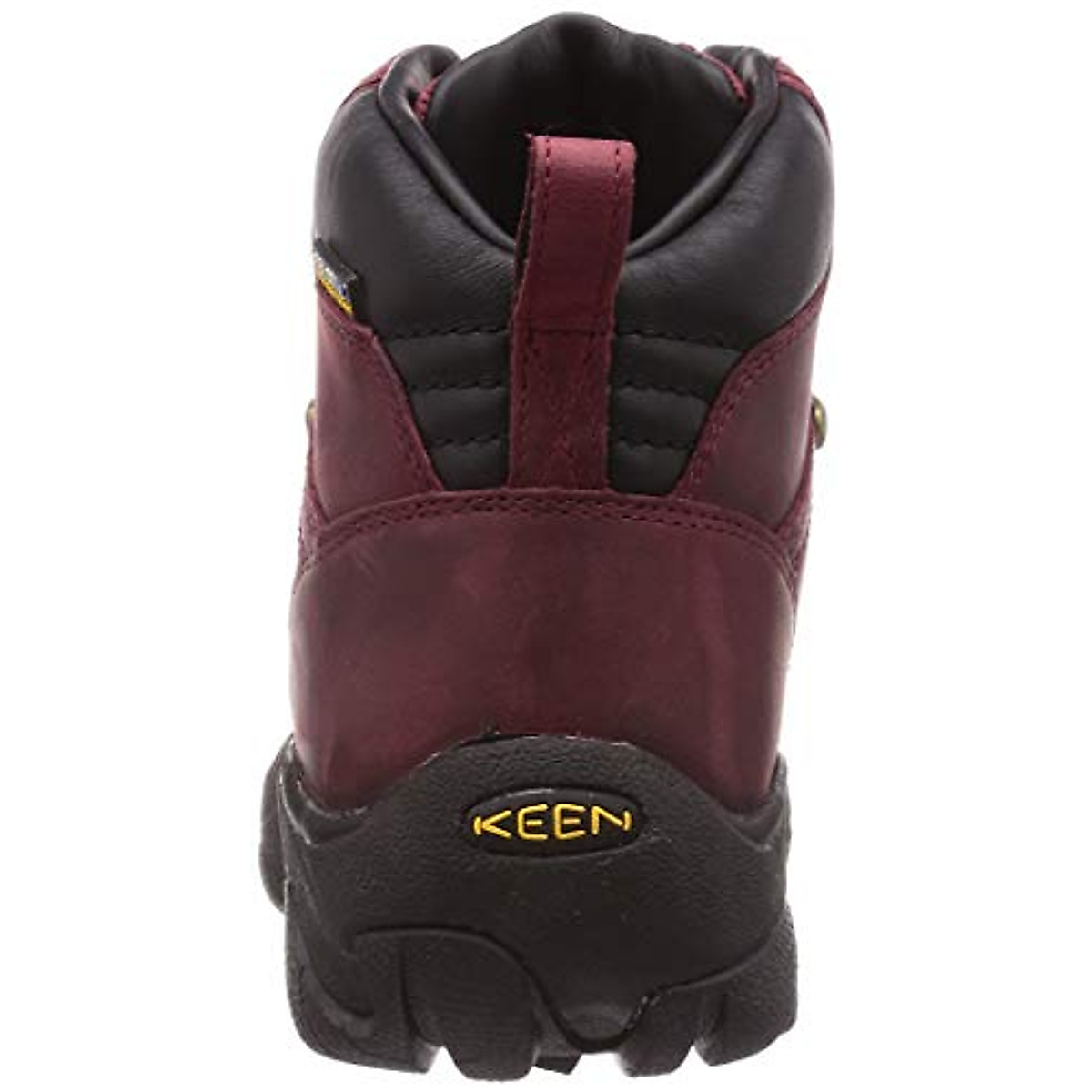 KEEN Women's Pyrenees Mid Height Waterproof Hiking Boots, Tibetan Red/Black, 9.5