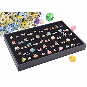 Stratalife Ring Organizer for Jewelry Ring Storage Stackable Drawer Ring Display Tray Jewelry Holder Black Showcase for Multiple Rings Drawer Inserts (100 Slot Rings)