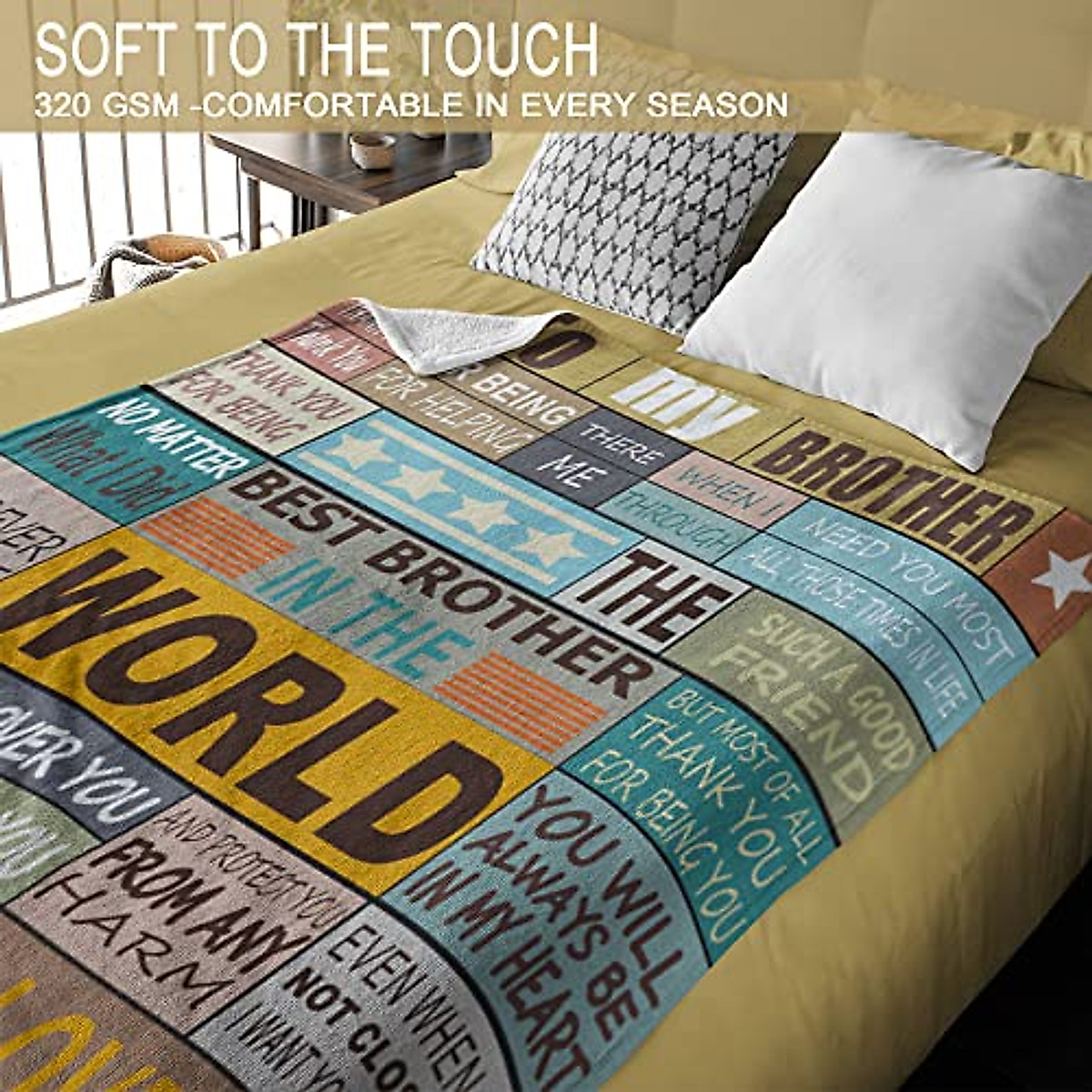 Shanfeirui Brother Gifts, Big Brother Gift, Brother Gifts from Sister, Gifts for Brother, Funny Gifts for Little Brother from Big Sister, Gifts for Brother Adult Birthday Gift Blanket 60" x 50”