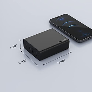 Nekteck 107W USB C Charger (GaN Tech), 65W 30W Type C Fast Charging Block 4-Port PD Power Adapter with 1 USB C to C Cable Compatible with iPhone 13 Pro Max/13 Pro, MacBook Pro, iPad Pro, Switch