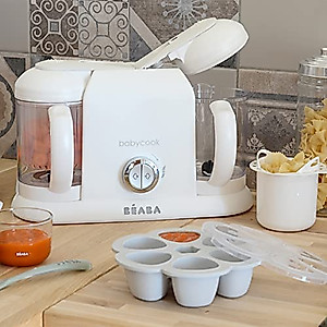 Beaba Multiportions Silicone Baby Food Storage Container, Baby Food Containers, Food Storage Container, Snack Containers, Baby Essentials, Oven and Freezer Safe, 5 oz, Cloud