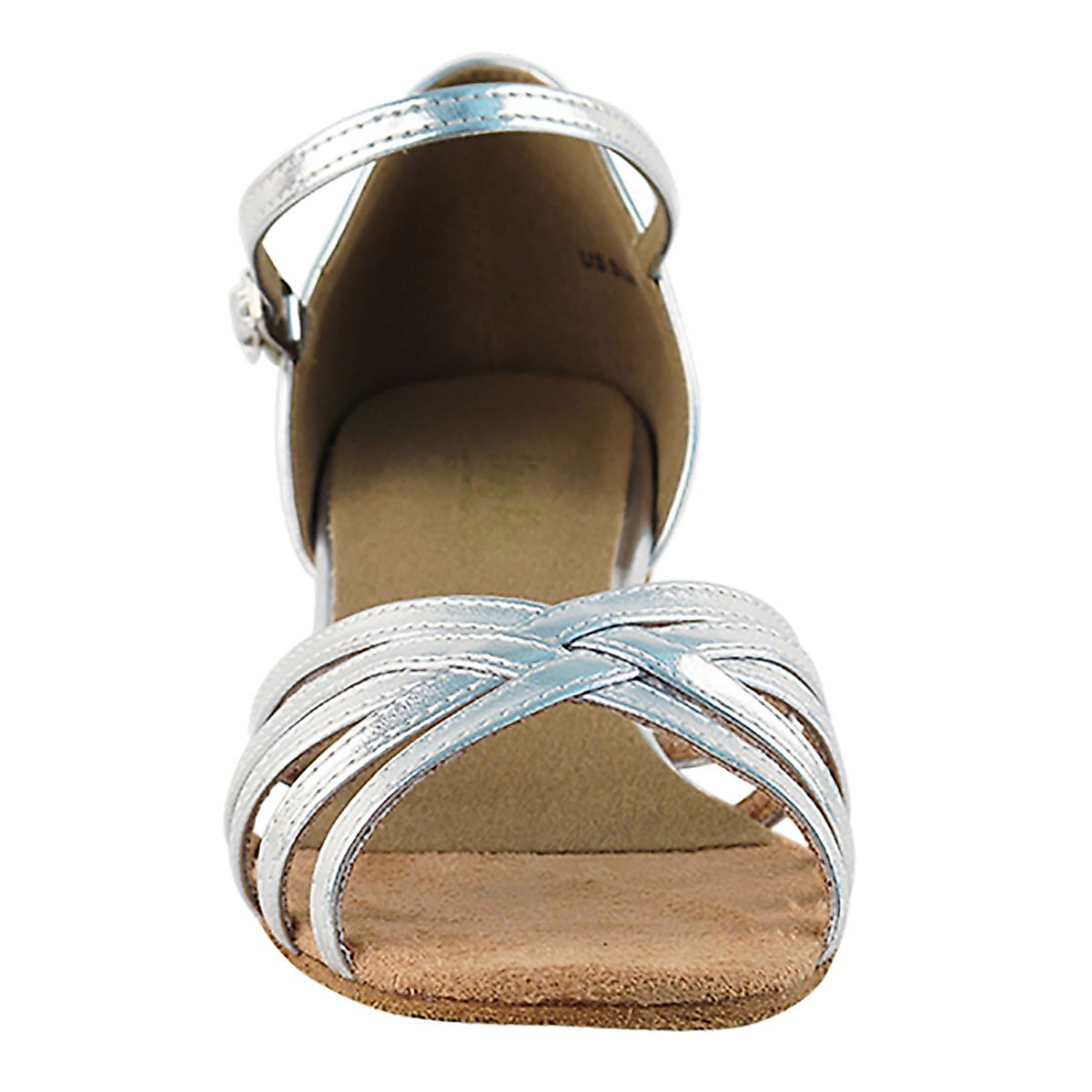 Very Fine Dance Shoes - Ladies Practice, Cuban Low Heel Ballroom Dance Shoes - 802-1.5-inch Heel and Foldable Brush Bundle - Silver Leather - 8