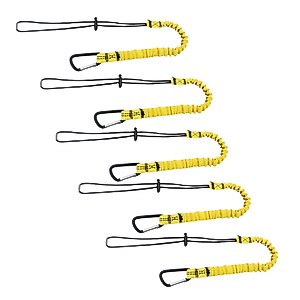 Tool Lanyard, Safety Tool Leash Retractable Bungee Cord with Carabiner Clip and Adjustable Loop End, Quick Release Shock Absorbing, 15 Ib Working Limit Fall Protection Equipment (5, 23.5 Inch（Short）)