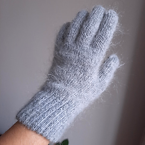 Warm Wool Gloves for Winter/Knitted Gloves with Goat Down for Women and Men (Large)