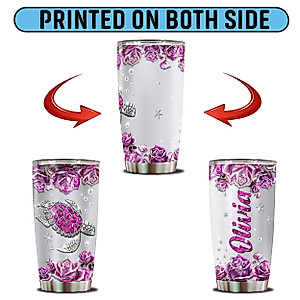 WONWIX Personalized Sea Turtle Coffee Mugs For Mom Women Adults Sea Turtles Lovers Water Bottle Travel Mug Jewelry Mothers Day Birthday Christmas Valentine 20oz Stainless Steel Cup With Lid