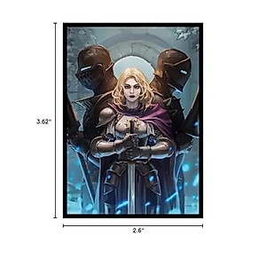 Fantasy North - Sara Falcross - Knight Captain - 100 Smooth Matte TCG Trading Card Sleeves - Fits Magic MTG Commander Pokemon and Other Card Games - Playing Card Sleeves
