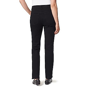 Gloria Vanderbilt Women's Amanda Classic High Rise Tapered Jean Standard, Black, 10 Long