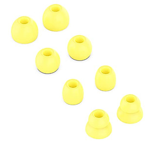 ALXCD Ear Tips Replacement for Beats Flex Wireless Earphones, S/M/L/D 4 Sizes 4 Pairs Soft Silicone Eargel Earbuds Tips, Fit for Beats Flex, 4 Pairs (Yuzu Yellow)