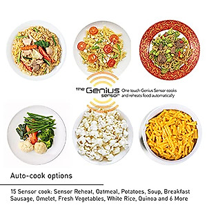 Panasonic NN-SN65KW Microwave Oven with Inverter Technology, 1200W, 1.2 cu.ft. Small Genius Sensor One-Touch Cooking, Popcorn Button, Turbo Defrost-NN-SN65KW-(White)