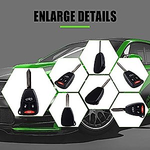 SCITOO Compatible with Keyless Shell, 2X Replacement Keyless Entry Remote Head Key Combo Fob Shell Case Transmitter Uncut Blade for Dodge for Jeep K0BDT04A