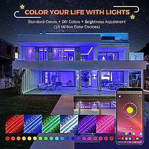 BEAMNOVA RGB Commercial Storefront Light Kit 40Ft Window Lights Modules with Remote, Bluetooth Control Box DC 12V Power Supply Transformer Adhesive Waterproof Outdoor Strip Lights