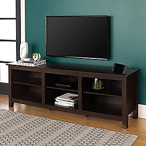 Walker Edison Wren Classic 6 Cubby TV Stand for TVs up to 80 Inches, 70 Inch, Espresso