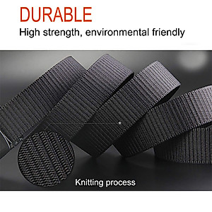 Coobbar 3-Pack Belt Web Nylon Canvas Belt Plastic Buckle Belt Travel Adjustable Nylon Web Slide Belt Web Belts for Men(Khaki)