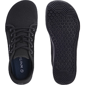 WHITIN Women's Minimalist Barefoot Shoes Wide Toe Box Zero Drop Fashion Sneakers Size 9 Fashion Workout Road Running W81 Walking Comfy Gym Black 40