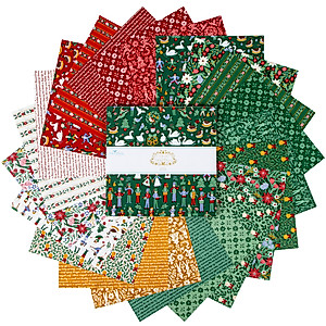 Cayla Naylor A Pear-FECT Christmas 10"" Stacker 42 10-inch Squares Layer Cake Riley Blake 10-14970-42, Assorted