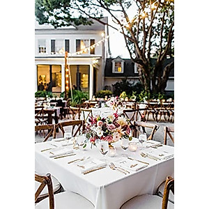 Showgeous 4 Pack White Tablecloth 60 x 102 Inch, Rectangle Table Cloth for 6 Foot Table, Wrinkle Resistant Washable Polyester Table Cover for Wedding Dining Table Buffet Parties and Camping