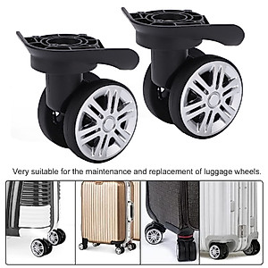 1 Pair Luggage Suitcase Wheels, Trunk Wheels, Luggage Wheel Spare Part Universal Wheel Replacement Luggage Suitcase Wheels for Luggage Suitcase Trolley, Mute Double Row Wheels